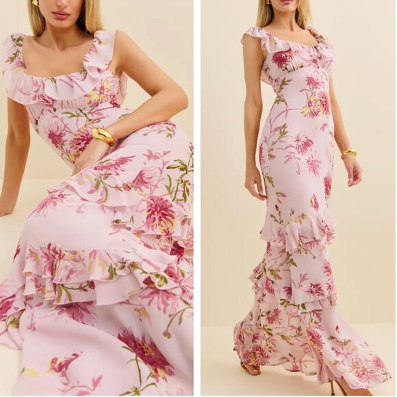 Reformation | Dresses | Reformation Tripoli Ruffled Maxi Dress Sz4 ...